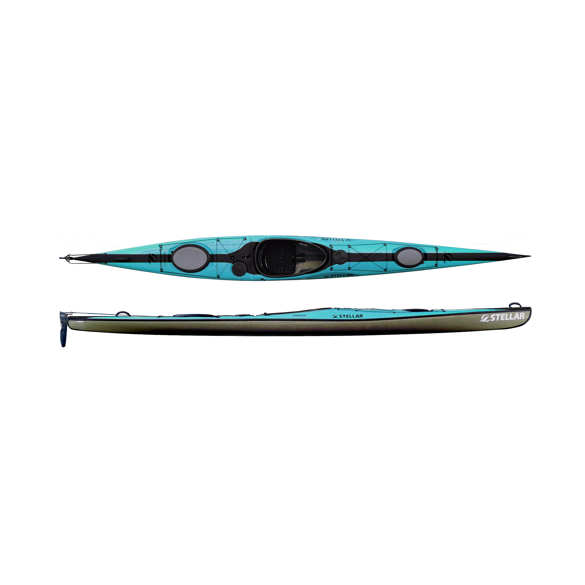 S18 EXP G2 (Multi-Sport) - Clear, Teal & Black – Stellar Kayaks UK